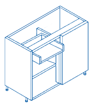 Drawline Corner Base Office Unit with Drawer - Furniture Doors