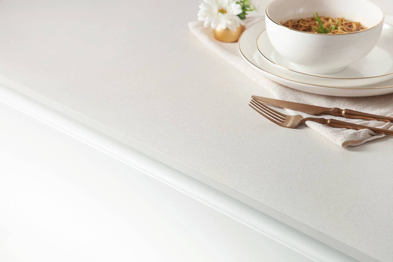 White Quartz Solid Laminate Worktop (12mm) - Furniture Doors