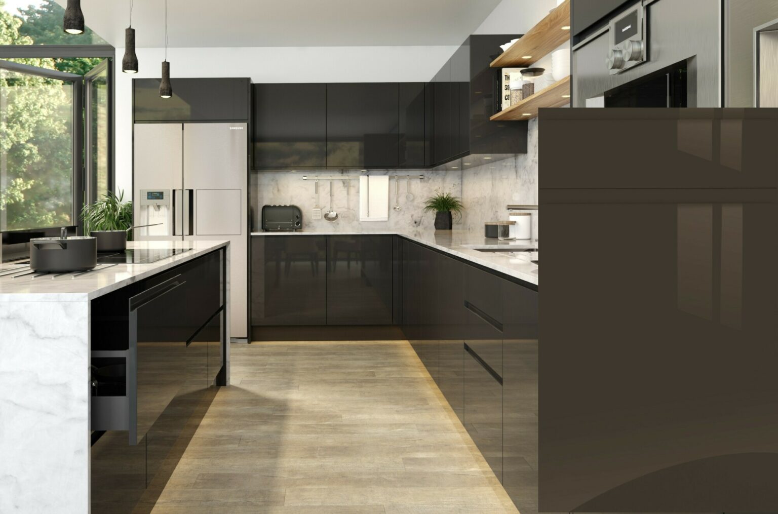 Jayline Handleless Door - Supergloss Graphite - Furniture Doors