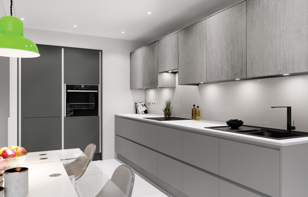 Contemporary Kitchen - Anthracite Smooth - Furniture Doors