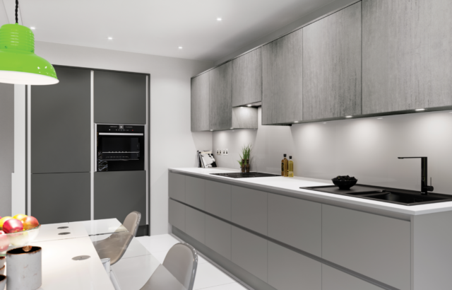 Contemporary Kitchen - Anthracite Smooth - Furniture Doors