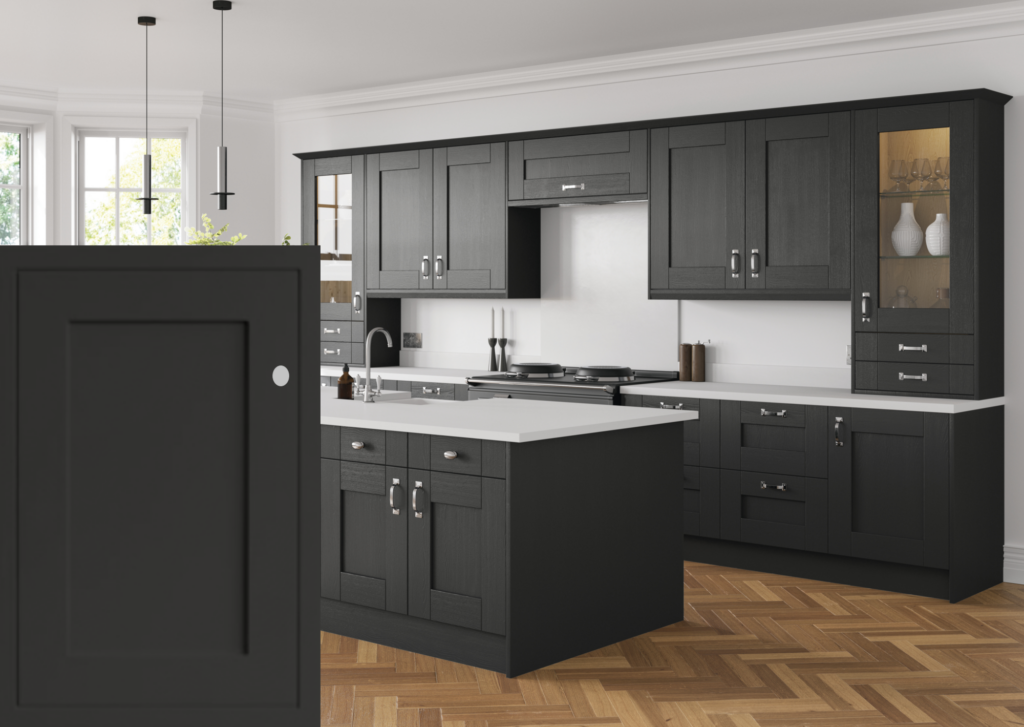 Inframe Effect Timber Shaker Door - Anthracite - Furniture Doors