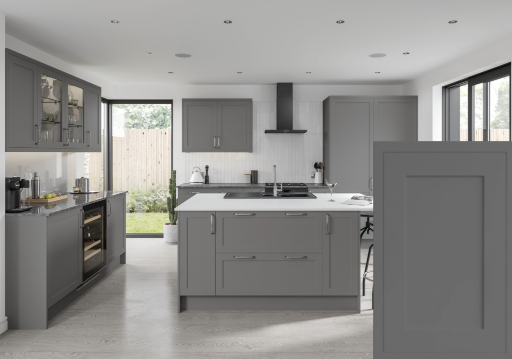 Inframe Effect Timber Shaker Door - Dust Grey - Furniture Doors